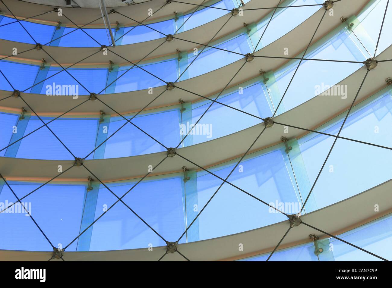 Glass built building constructed with wires Stock Photo - Alamy