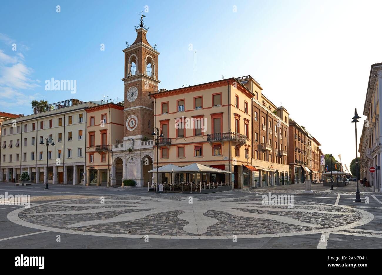 Rimini, Italy. Central square of Rimini. Square of the Three Martyrs in ...