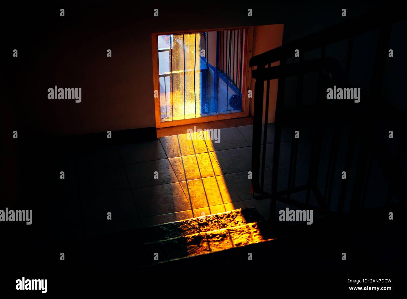 sunlight through the window in the dark room Stock Photo - Alamy