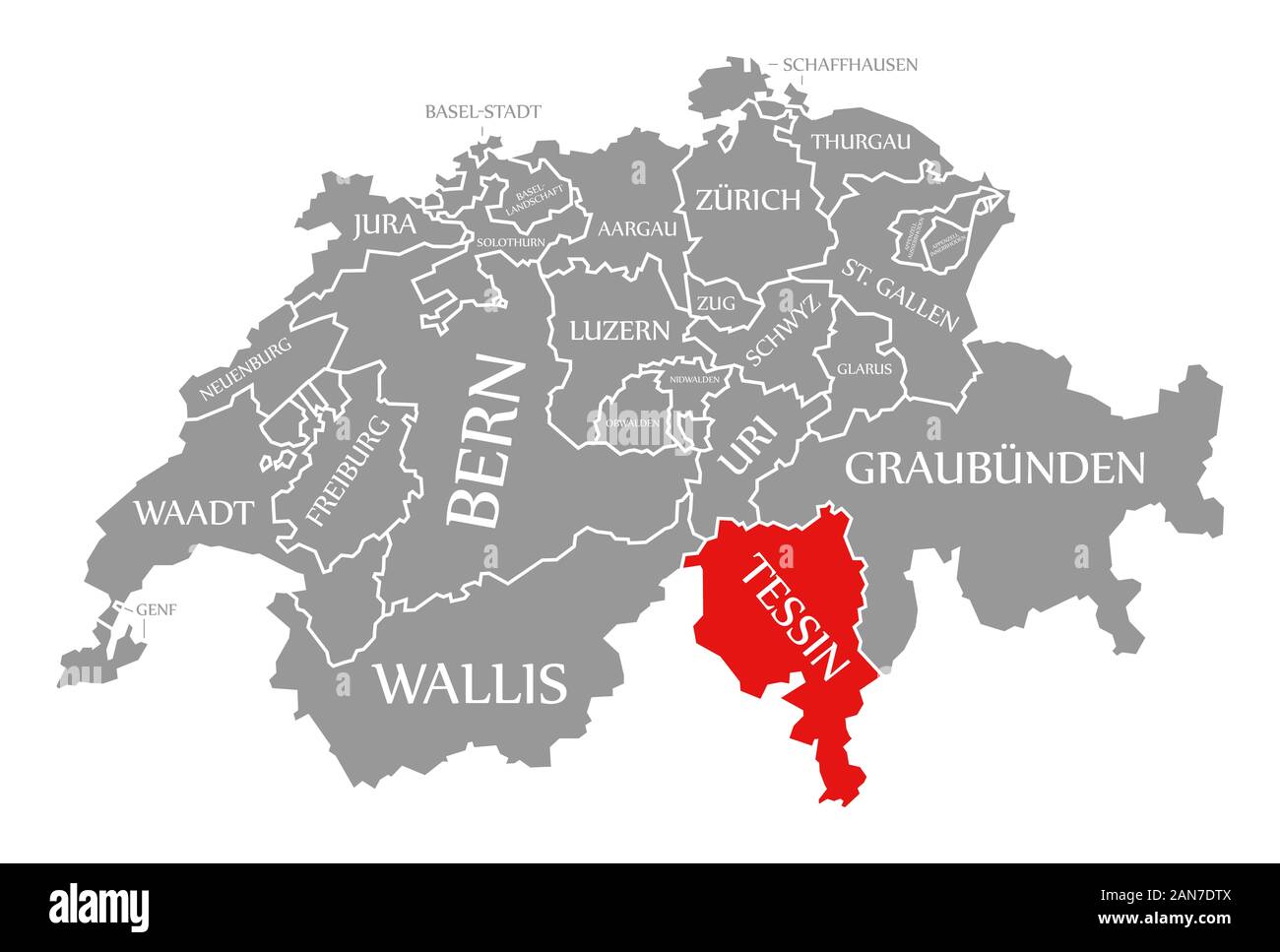 Tessin map hi-res stock photography and images - Alamy