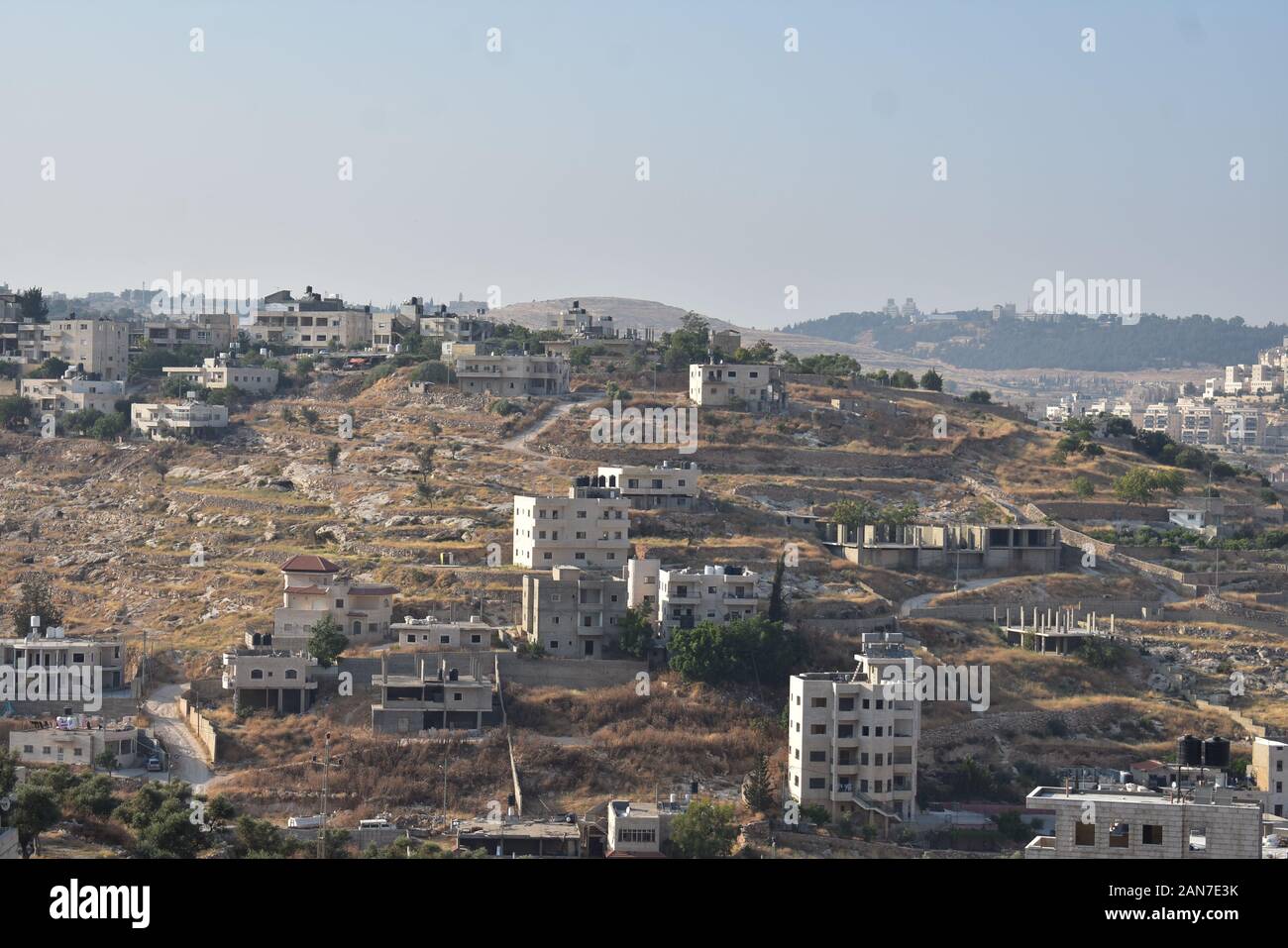 Landscape of buildings on a hill in Bethlehem West Bank Stock Photo - Alamy