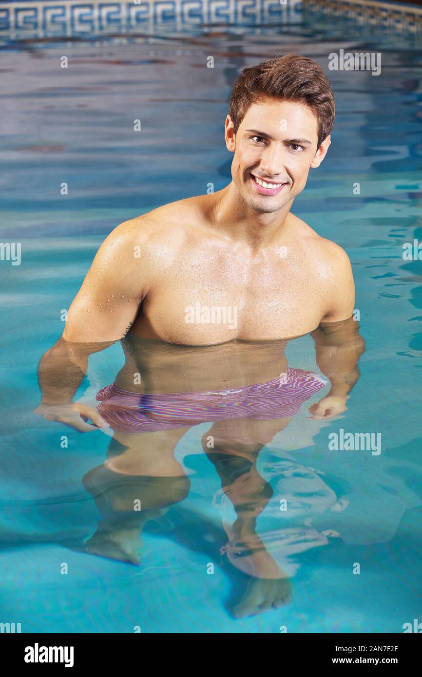 Portrait man standing pool hi-res stock photography and images - Alamy