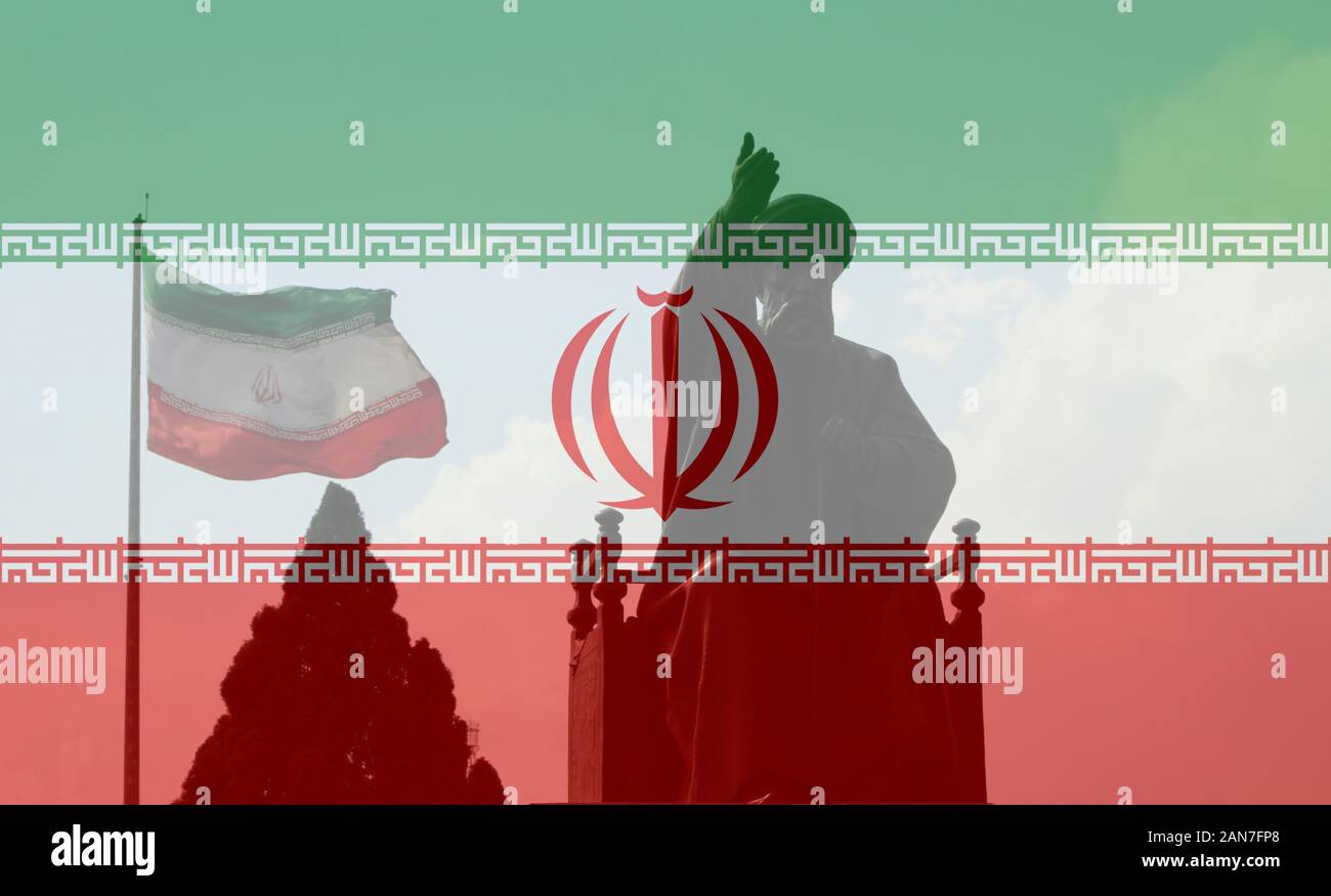 Iranian flag waving hi-res stock photography and images - Alamy