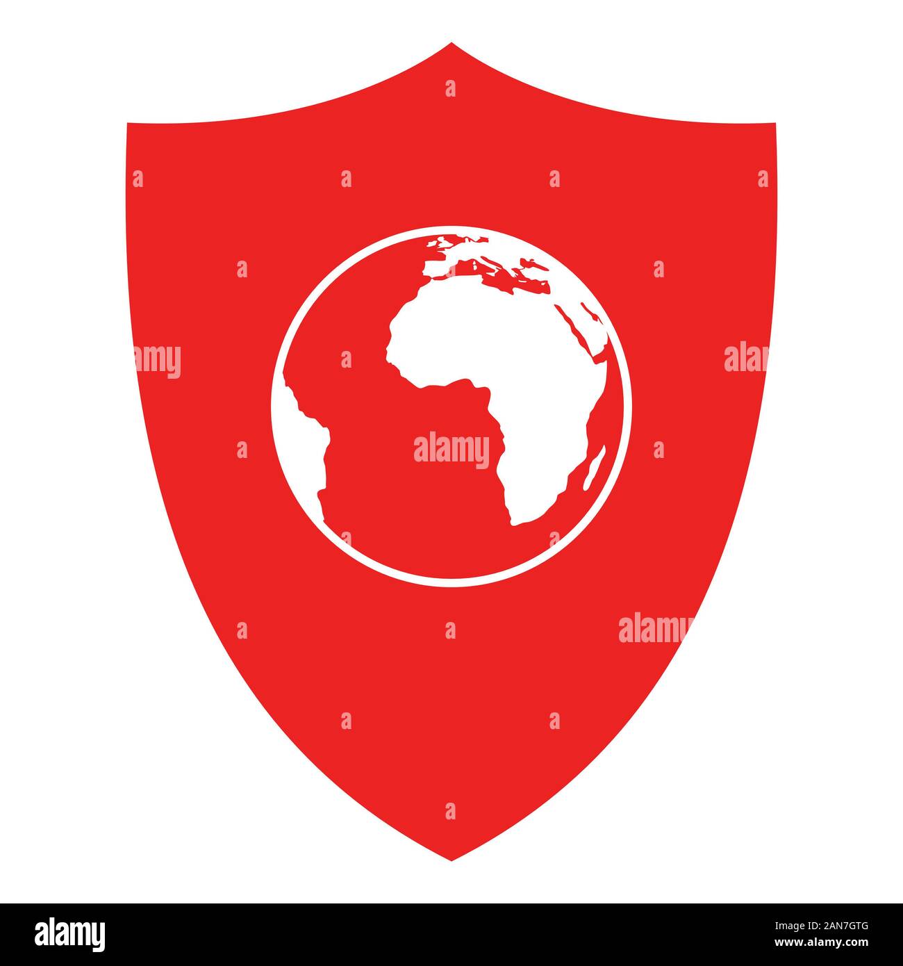 Globe and shield Stock Photo - Alamy