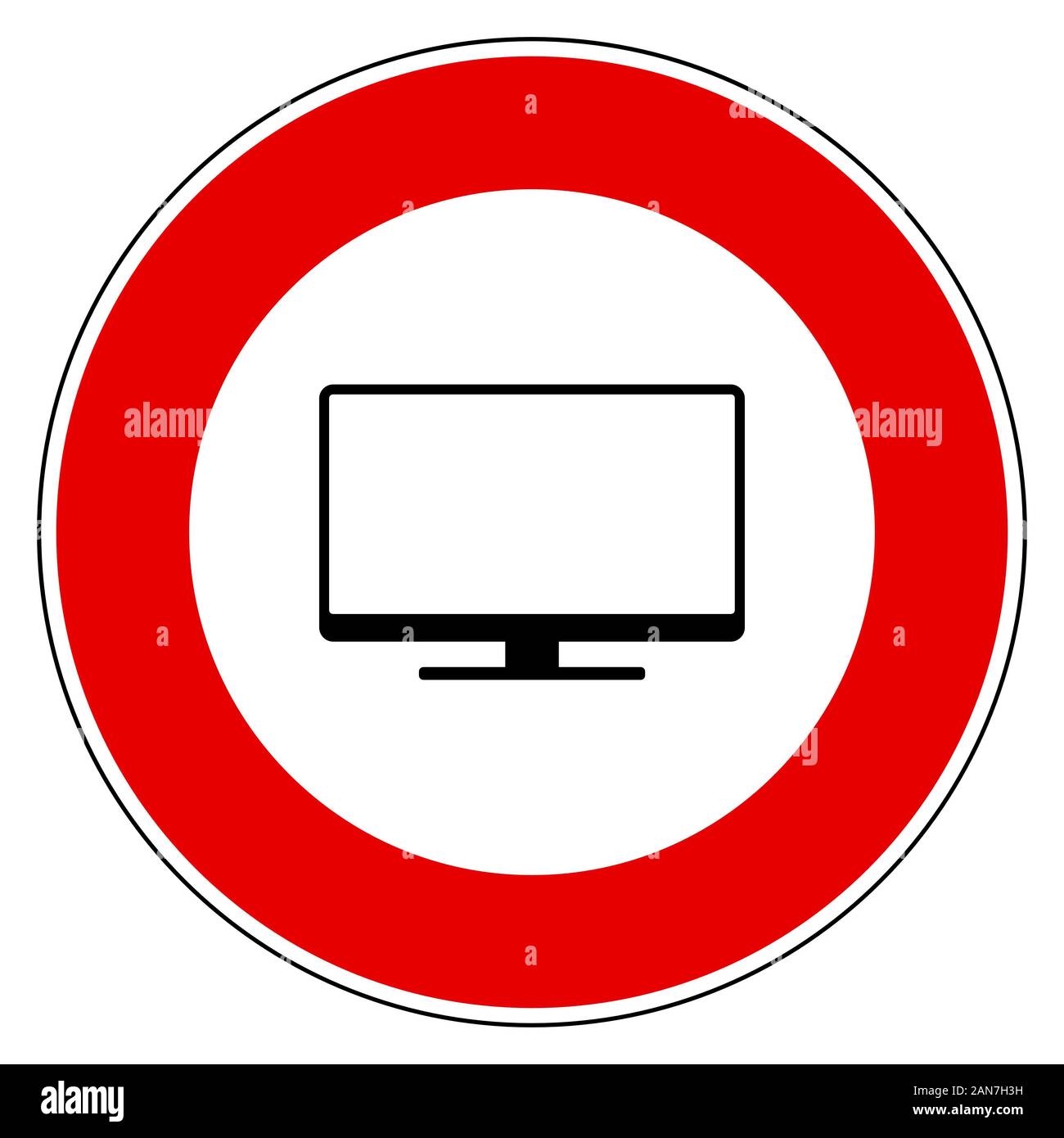 Screen and prohibition sign Stock Photo - Alamy