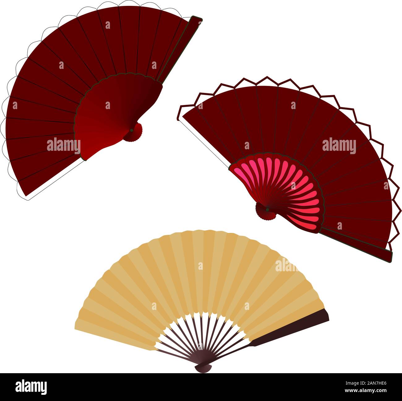 Chinese paper fan Stock Vector Images - Alamy