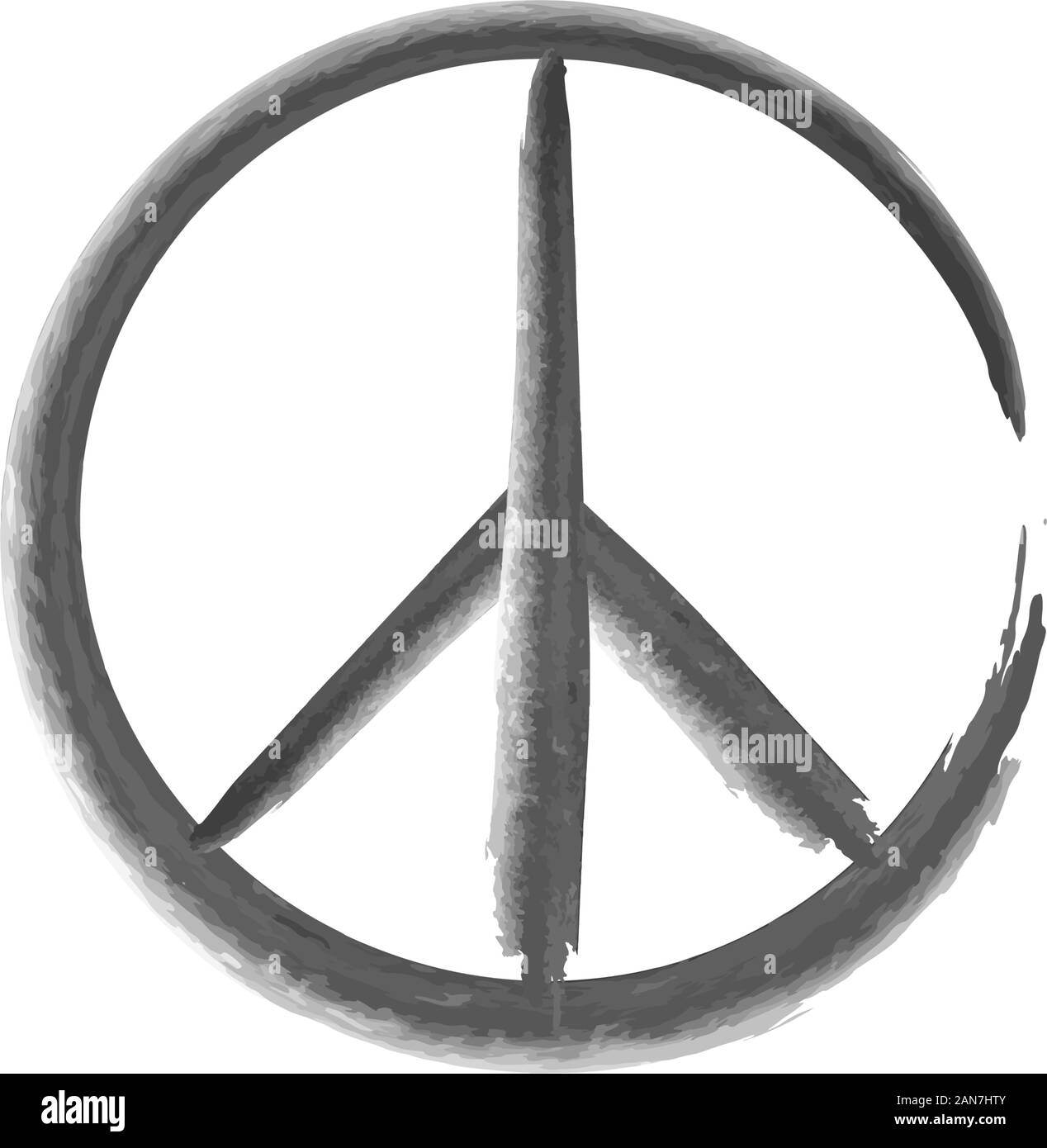 Peace Symbol Vector Icon. peace sign icon.paint brush style Stock ...
