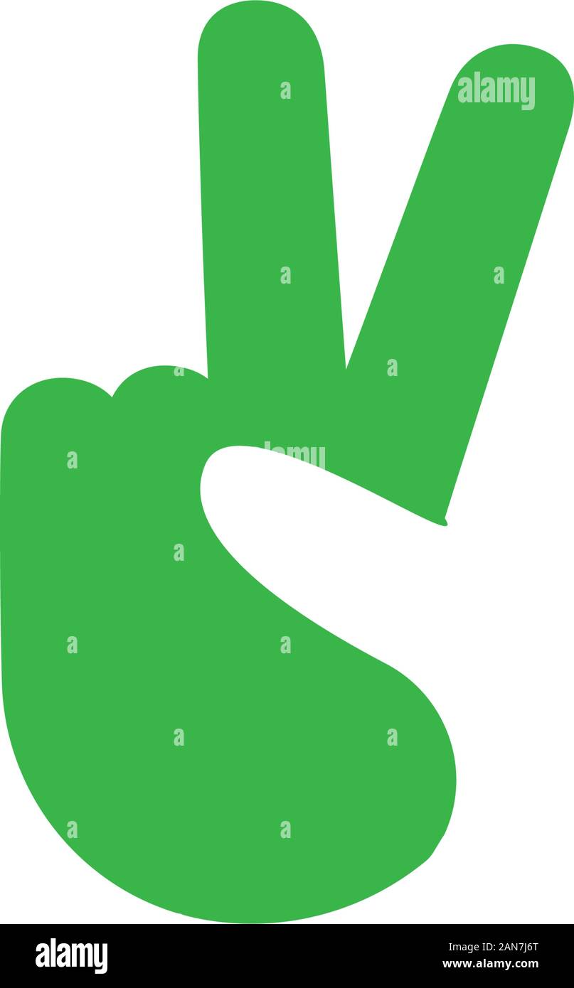 Hand Peace Vector Icon, Hand Symbol Icon, green color Stock Vector ...