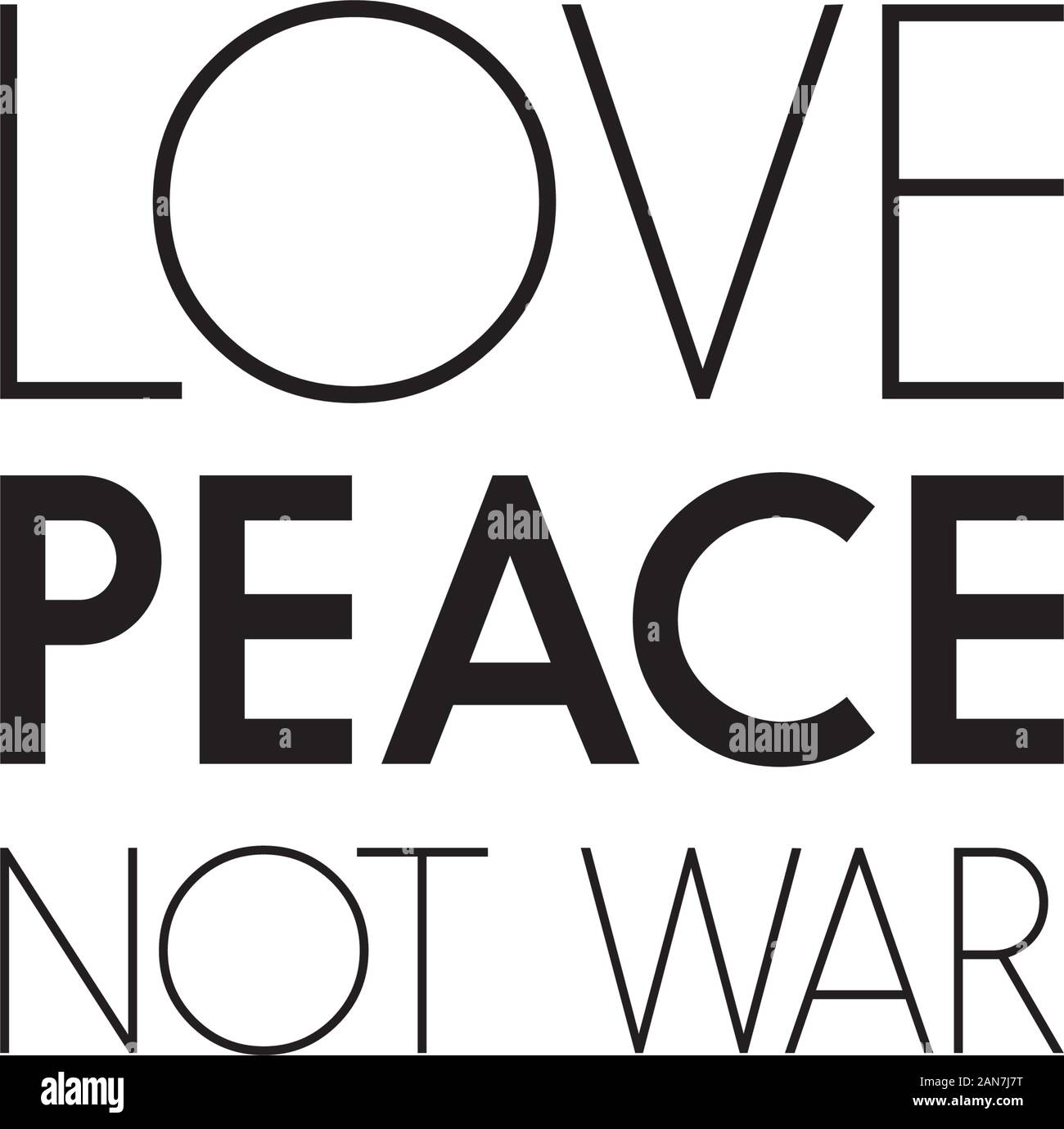 peace and love words with heart peace symbol, lettering typography ...