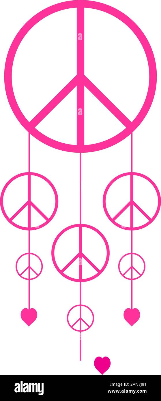 Peace Symbol Vector Icon. peace sign icon. pink color Stock Vector ...