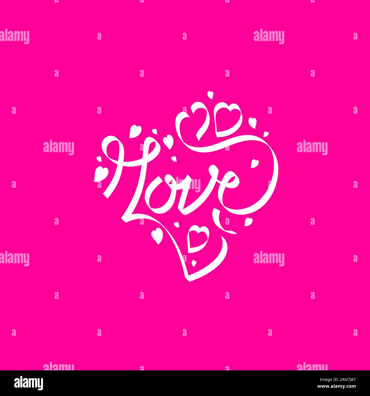 Valentine day concept. Love. Text with heart. Vector flat design Stock ...