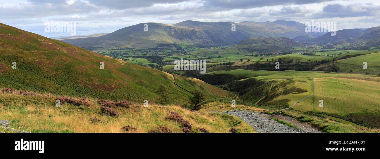 View over the Threlkeld valley, Keswick, Lake District National Park ...