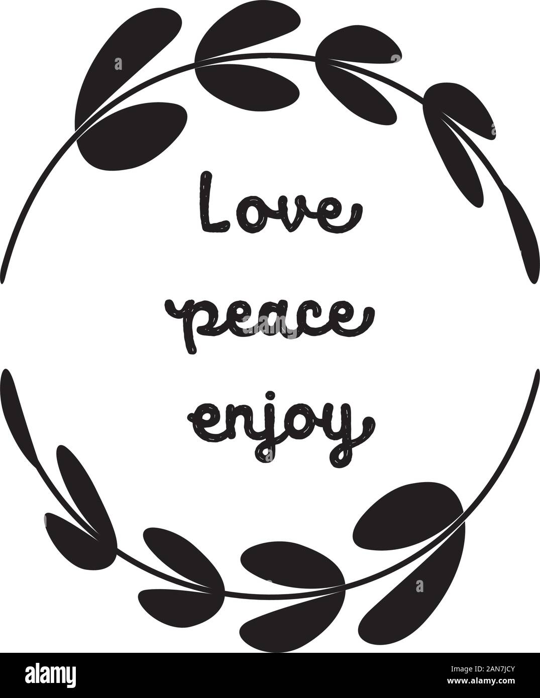 peace and love words with heart peace symbol, lettering typography ...