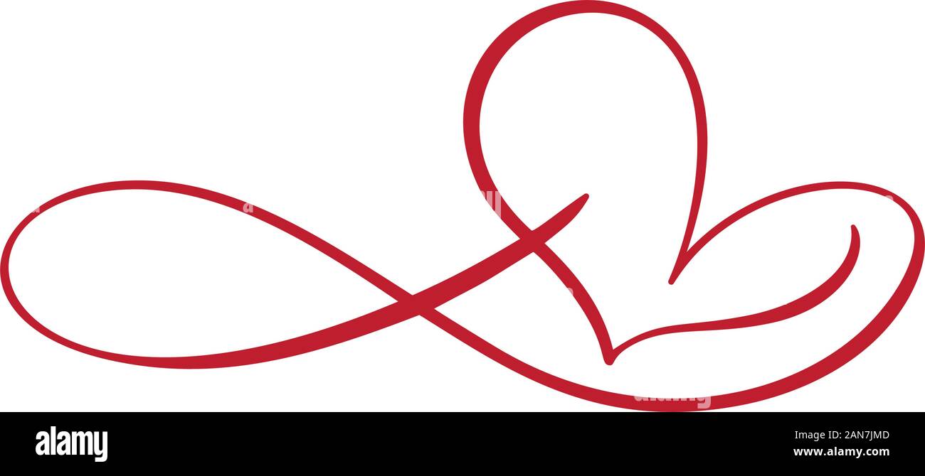 Heart love logo with Infinity sign. Design flourish element for ...