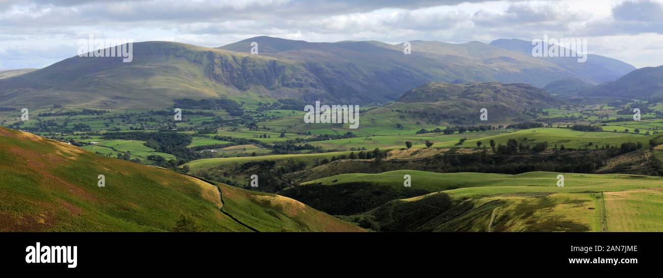 View over the Threlkeld valley, Keswick, Lake District National Park ...