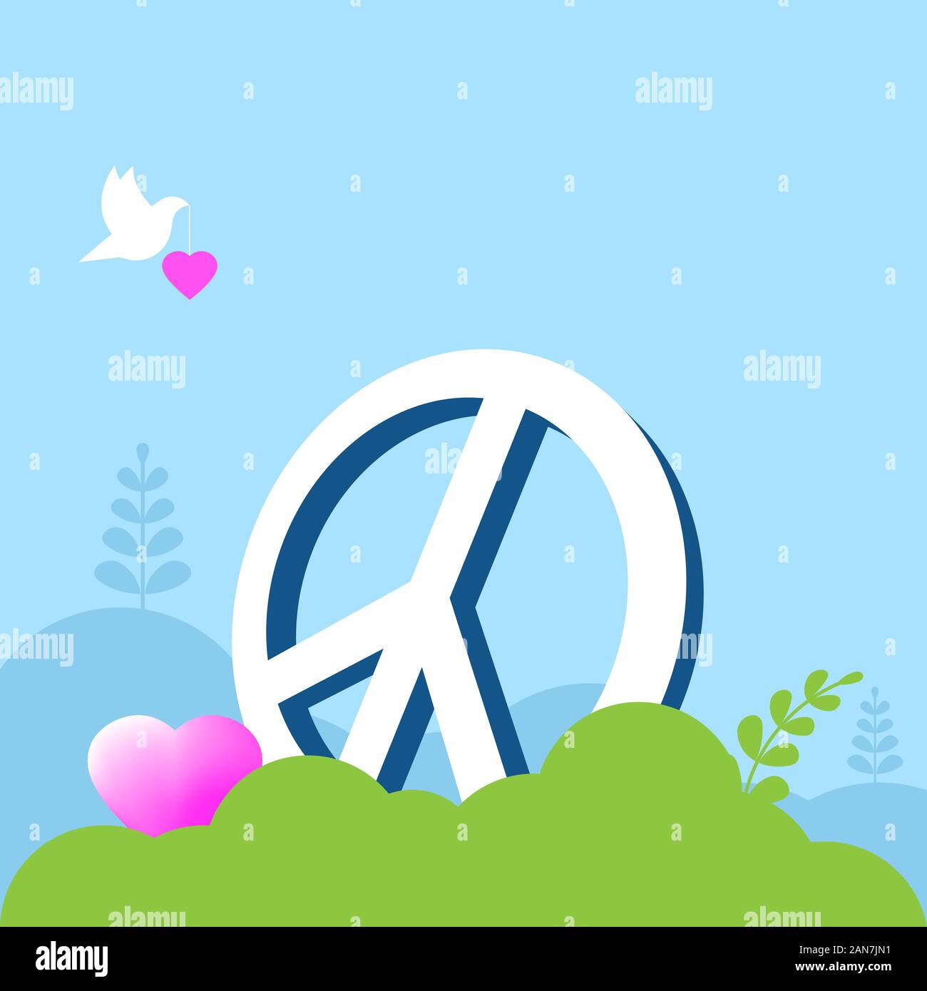 Design of Peace, Love, vector design element. full color Stock Vector ...