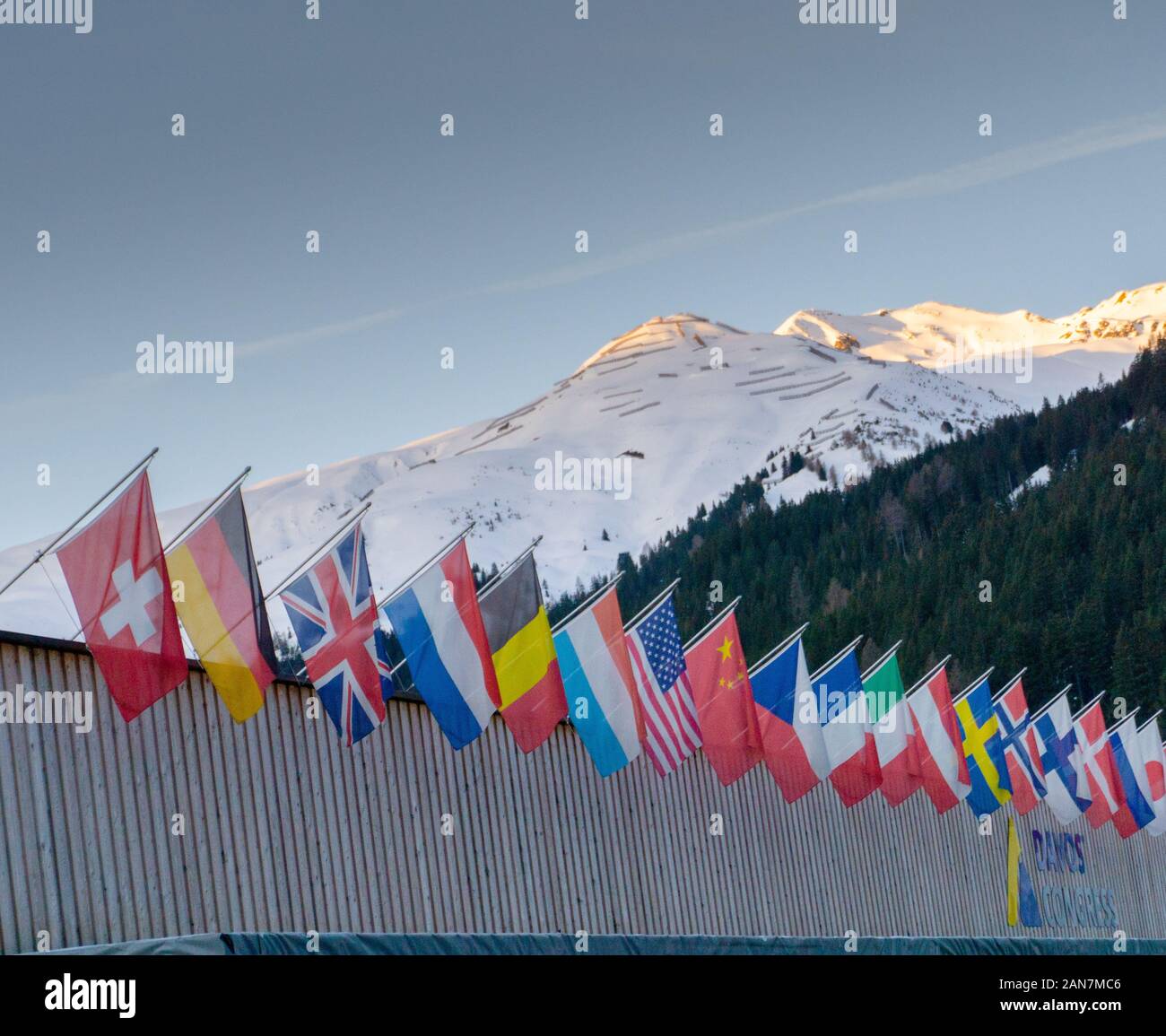 Davos, GR / Switzerland - 15 January 2020: the congress center in Davos ...
