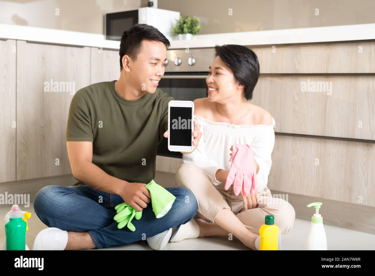 Husband doing housework hi-res stock photography and images - Alamy