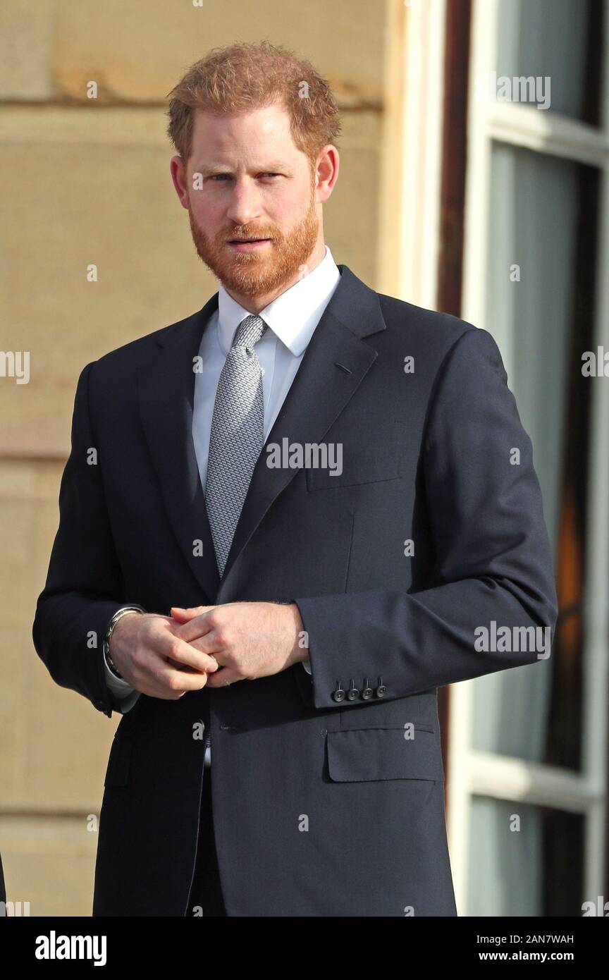 The Duke of Sussex in the Buckingham Palace gardens, London, as he ...