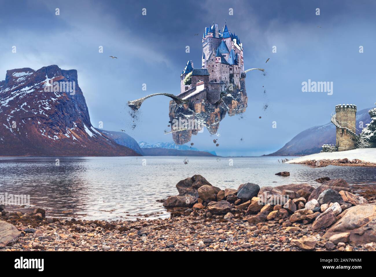 Flying castle hi-res stock photography and images - Alamy