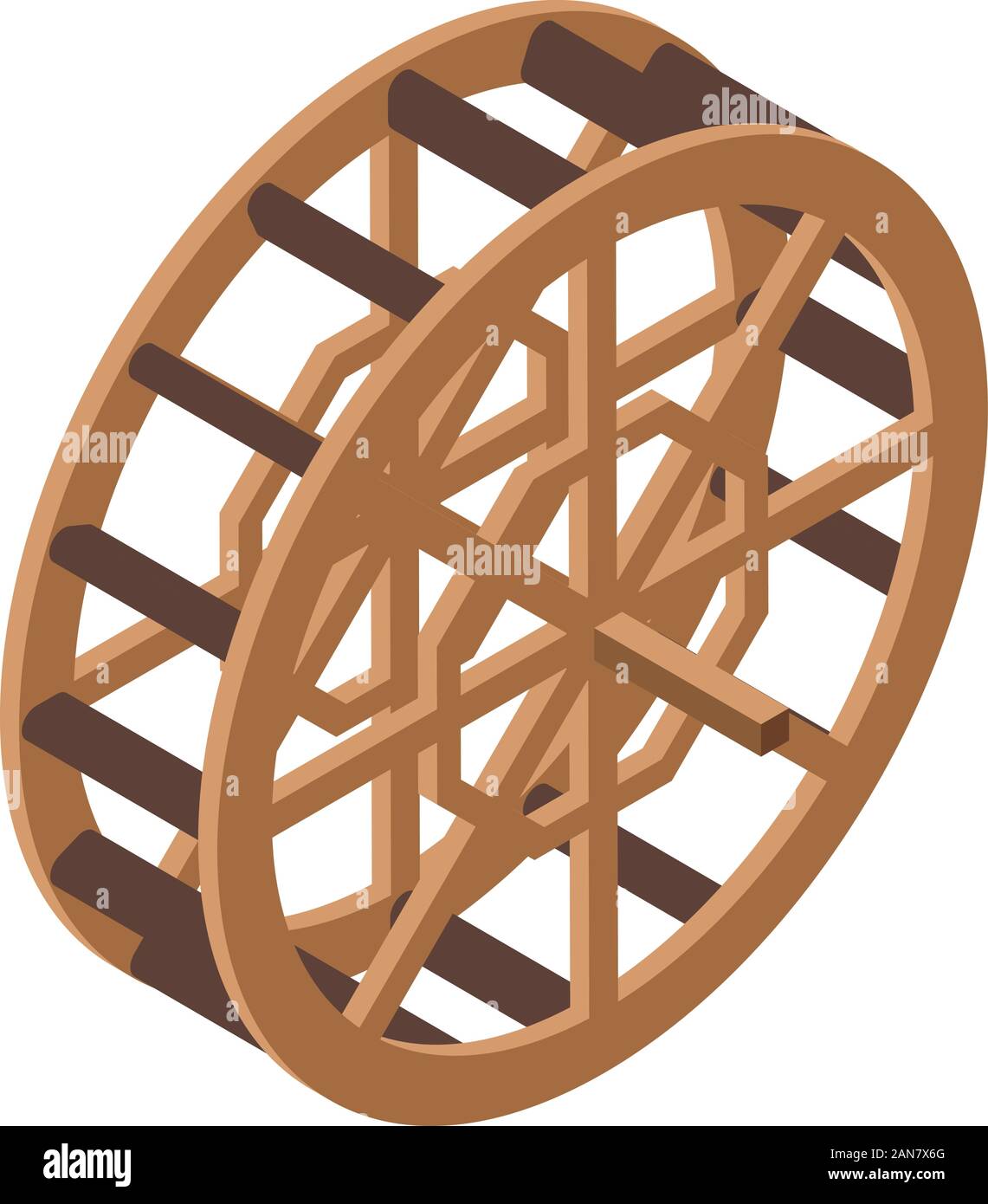 Energy wheel water mill icon, isometric style Stock Vector Image & Art ...