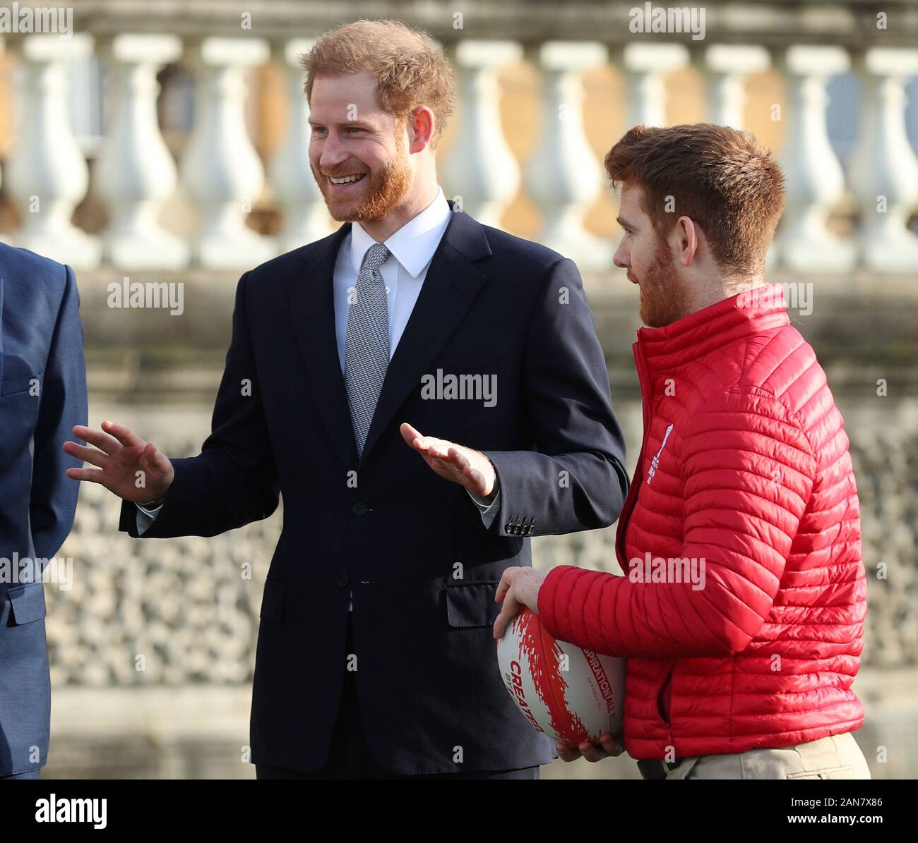 The Duke of Sussex talks with Leeds Rhino player, James Simpson, in the ...