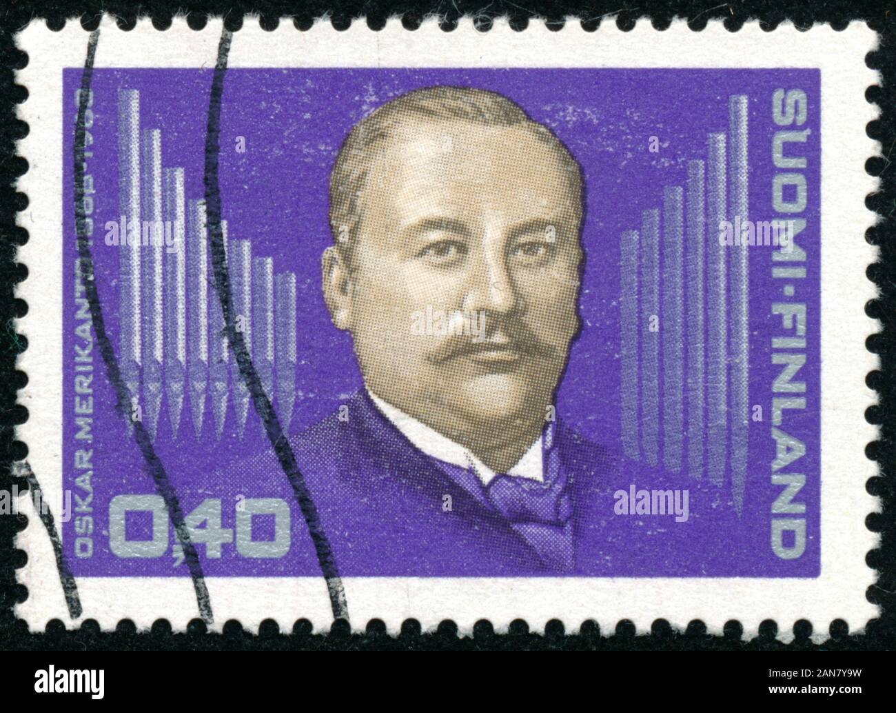 POLTAVA, UKRAINE - January 16, 2020. Vintage stamp printed in Finland ...
