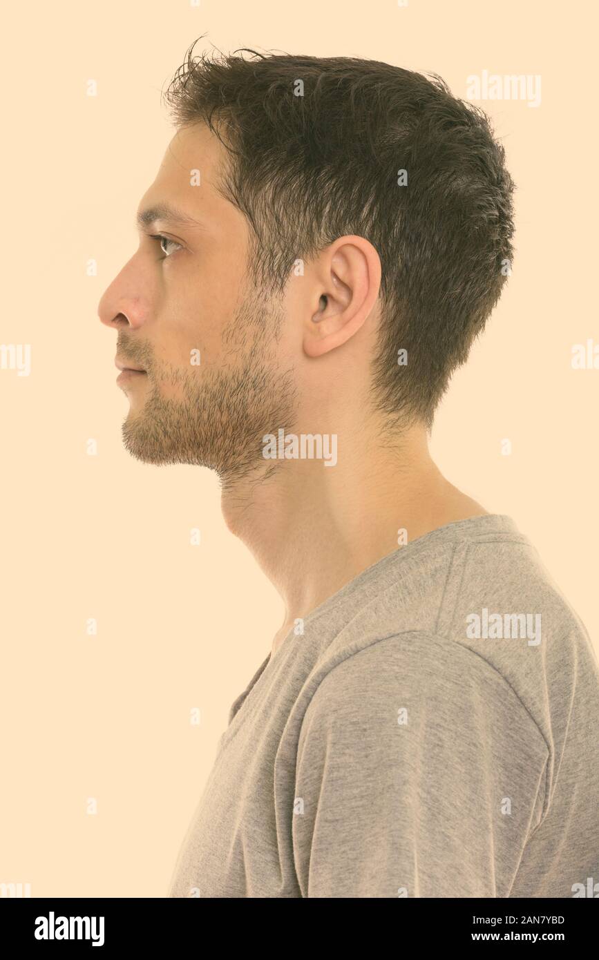 Profile view of face of young man Stock Photo - Alamy