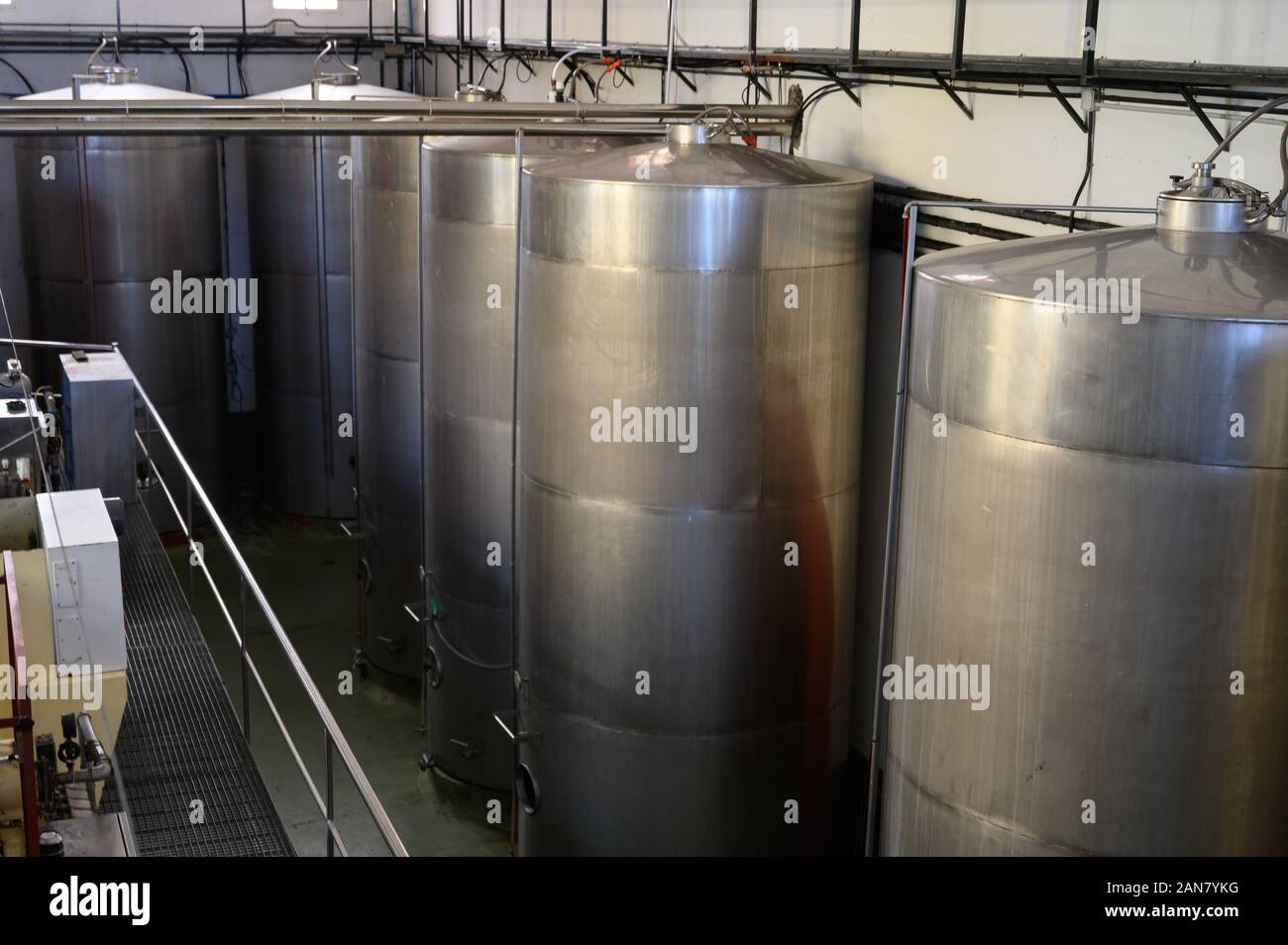Traditional winery bodega on south of La Palma island with steel or ...
