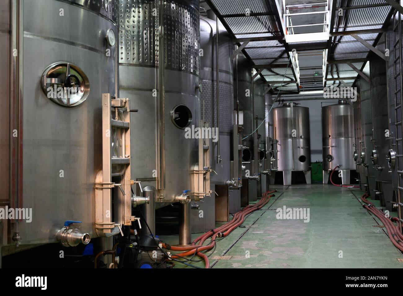 Traditional winery bodega on south of La Palma island with steel or ...