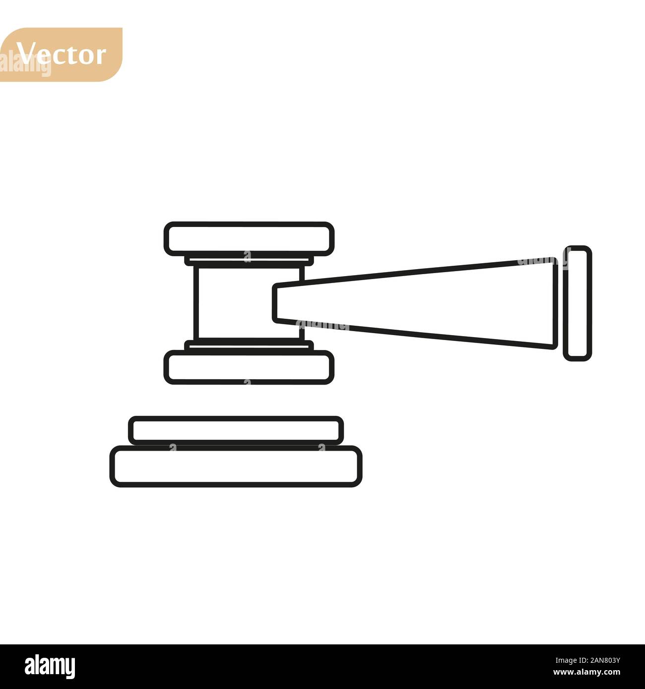 Judge gavel Icon Vector. Simple flat symbol. Perfect Black pictogram ...