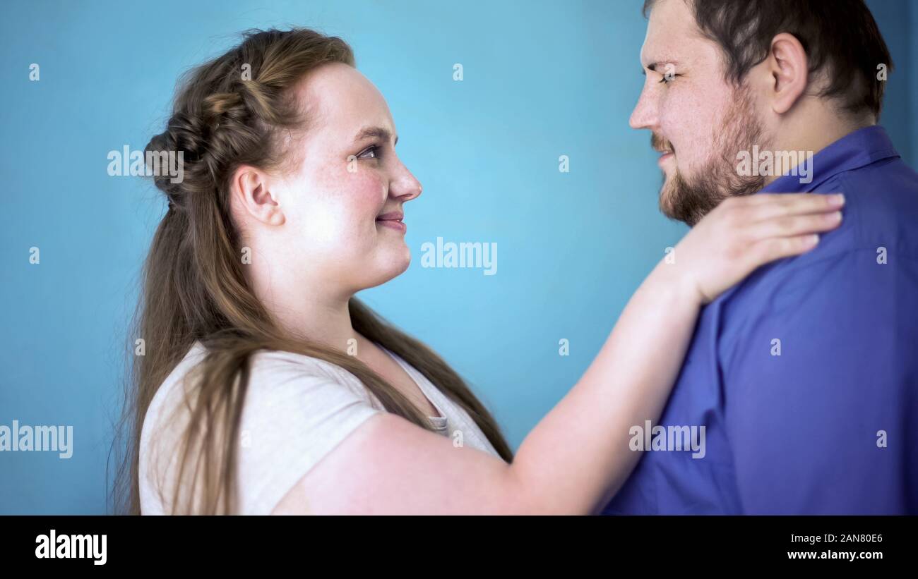 Overweight girl with boyfriend hi-res stock photography and images - Alamy