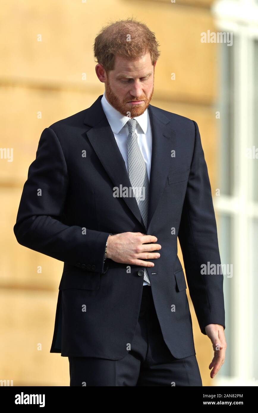 The Duke of Sussex in the Buckingham Palace gardens, London, as he ...