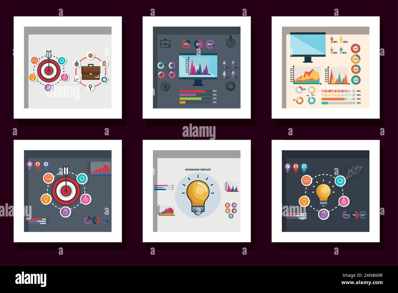 bundle of statistics infographic icons Stock Vector Image & Art - Alamy