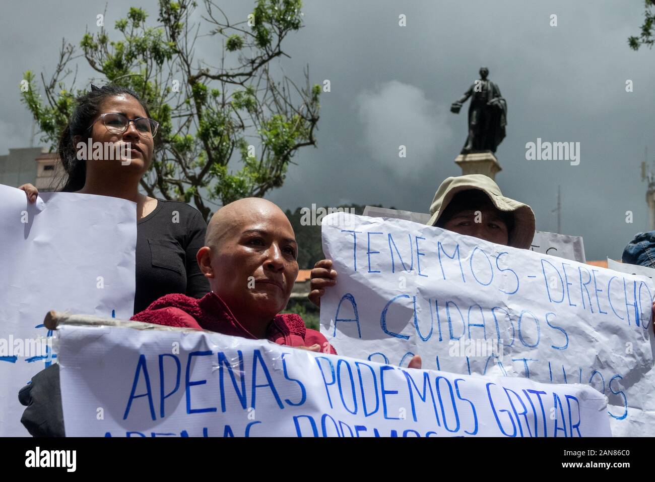 Protest of cancer patients, La Paz, Bolivia Stock Photo - Alamy