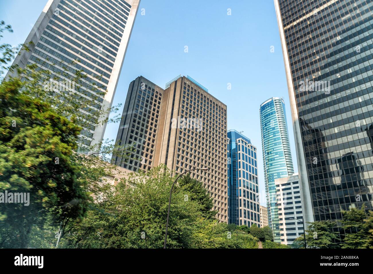 Skyscrapers of Vancouver from the street, BC - Canada Stock Photo - Alamy
