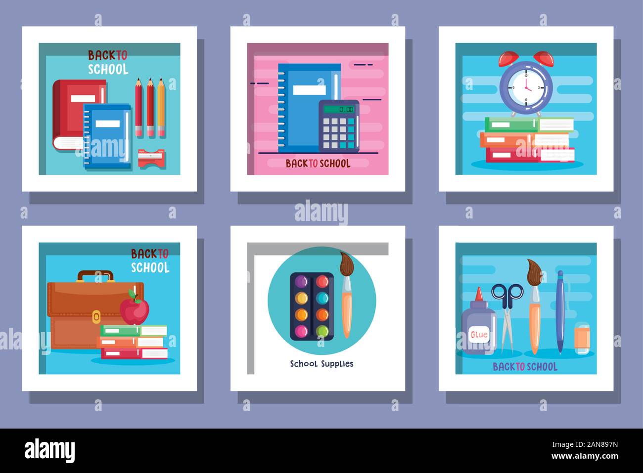 bundle of back to school supplies Stock Vector Image & Art - Alamy