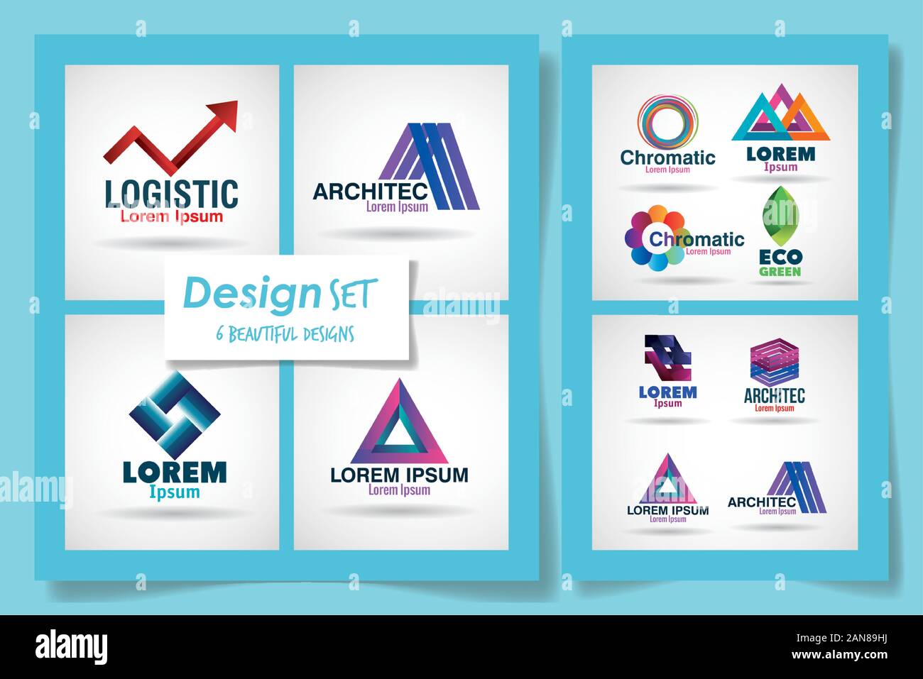 Brands set over blue background vector design Stock Vector Image & Art ...