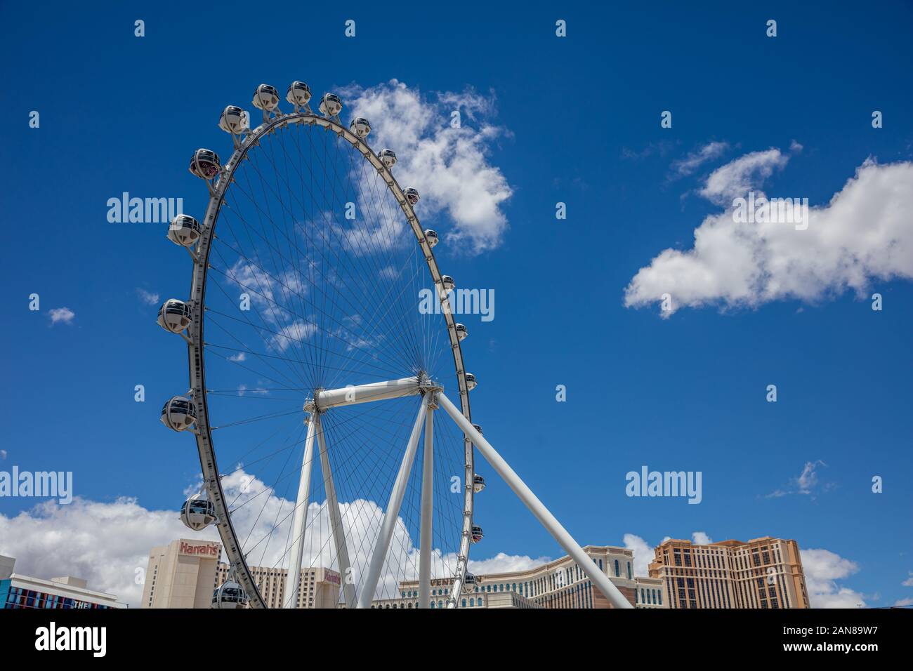 Las Vegas, Nevada, USA. May 27, 2019. Ferris wheel The High Roller with ...