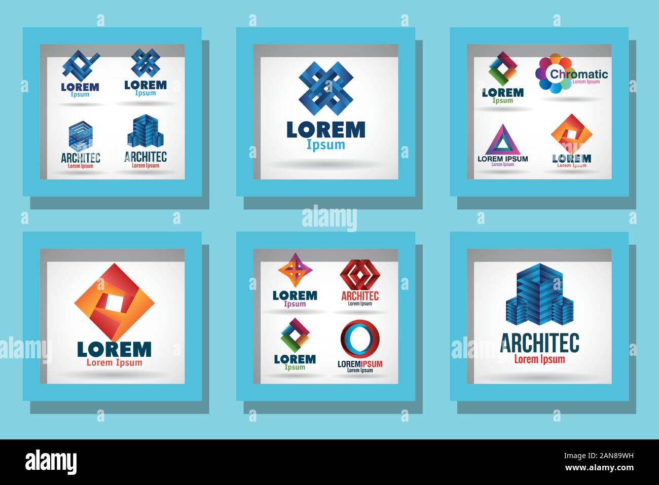 Brands set over blue background vector design Stock Vector Image & Art ...