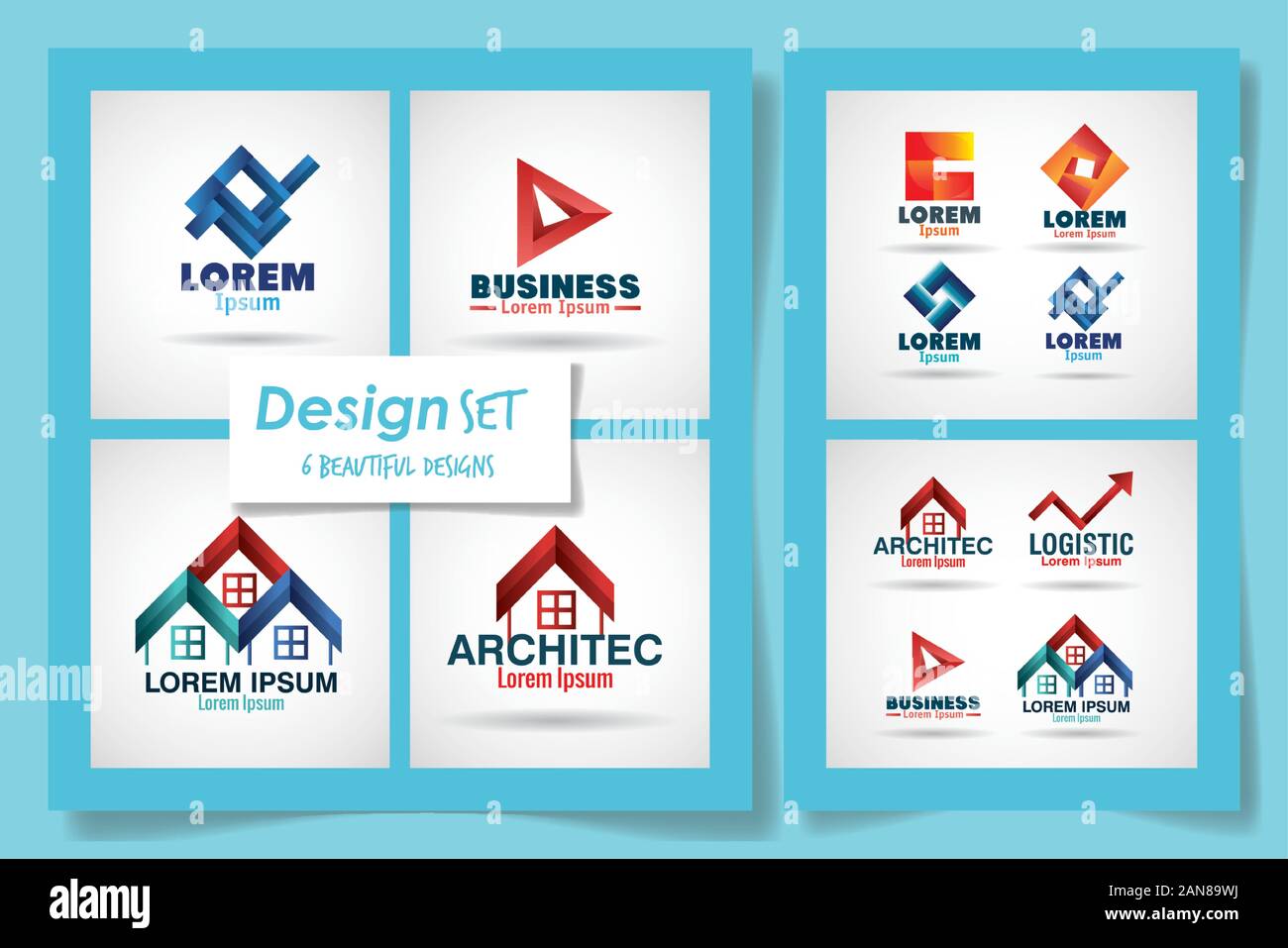 Brands set over blue background vector design Stock Vector Image & Art ...