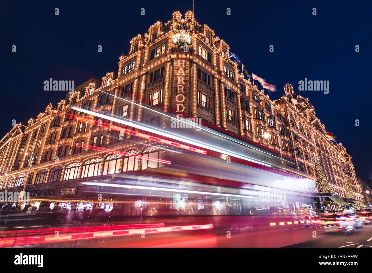 LONDON - DECEMBER 18, 2019: Harrods London department store shop at ...