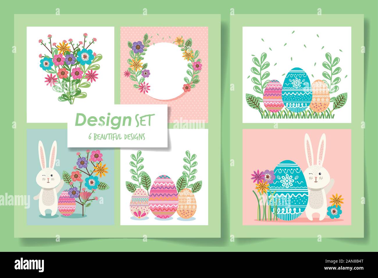 Happy easter frames set vector design Stock Vector Image & Art - Alamy