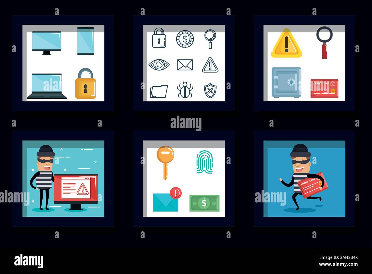 Security system frames set vector design Stock Vector Image & Art - Alamy