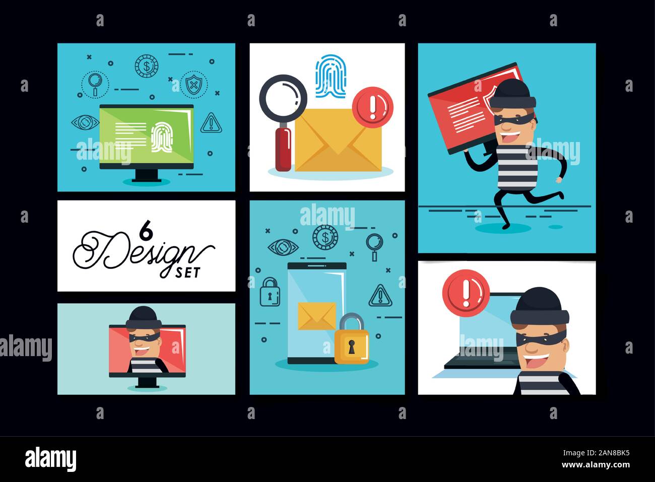 Security system frames set vector design Stock Vector Image & Art - Alamy