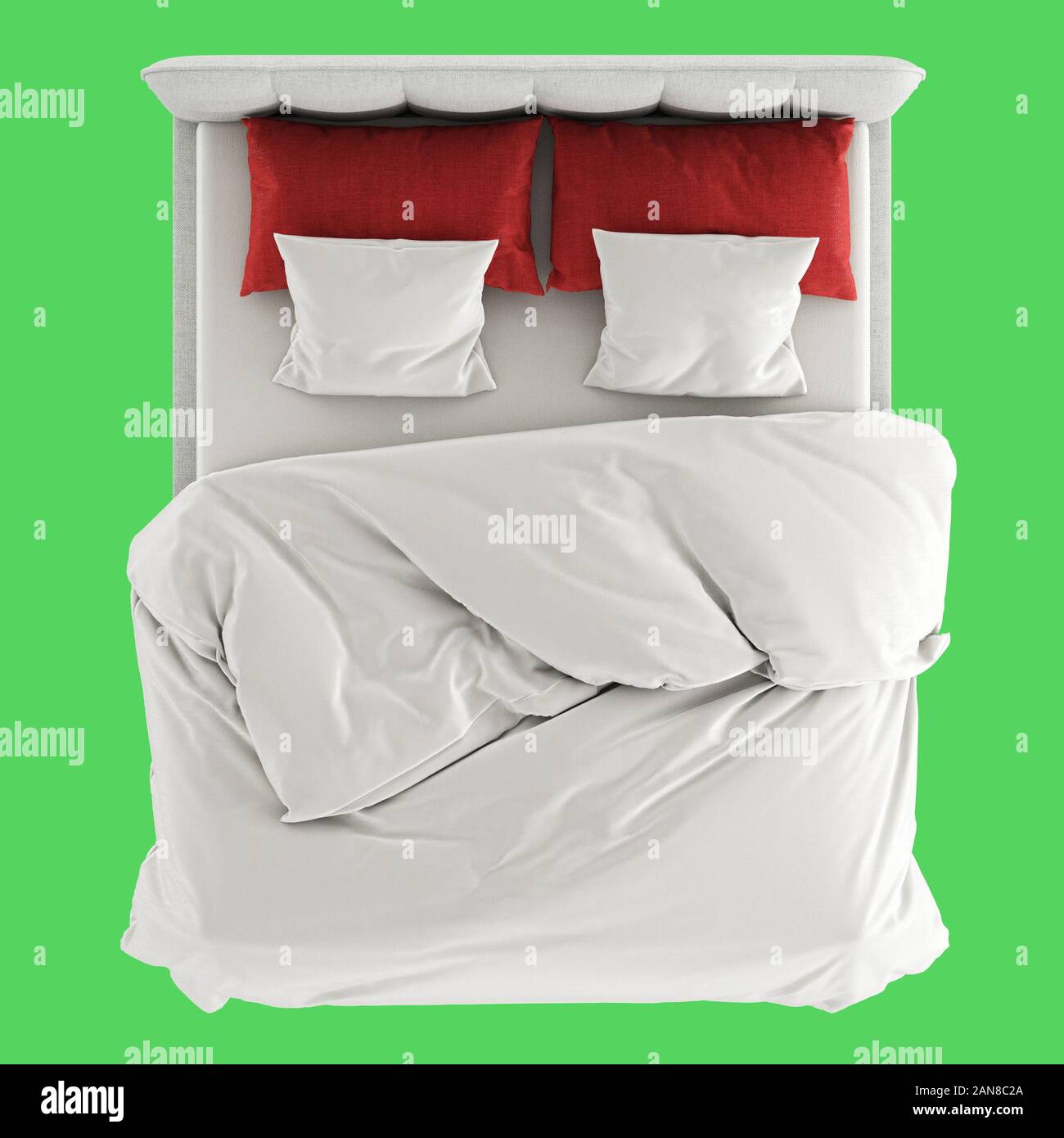 3d Rendering Bed Top View Stock Photos & 3d Rendering Bed Top View ...