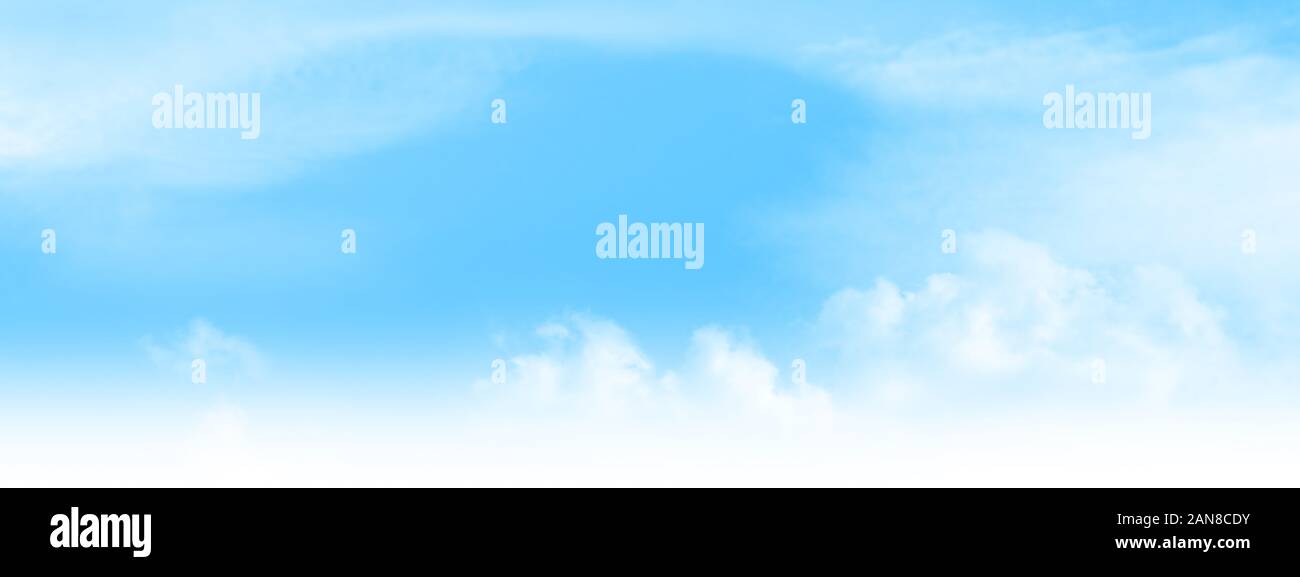 Abstract sunny sky with clouds texture wide background Stock Photo - Alamy