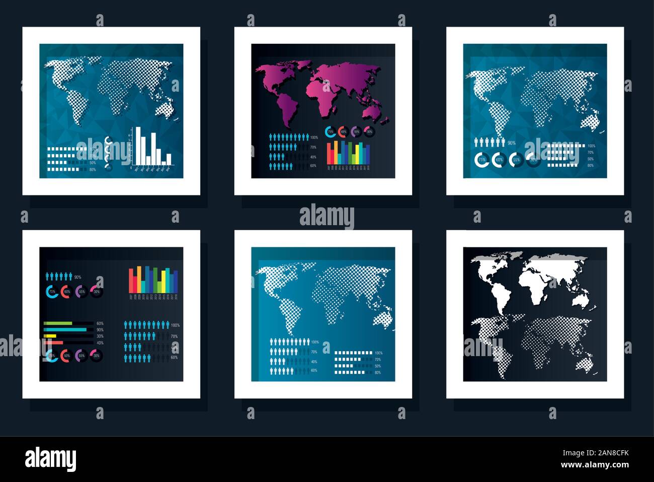 Frames map of the world Stock Vector Images - Alamy