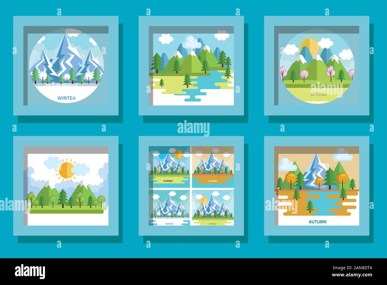 Nature and garden frames set vector design Stock Vector Image & Art - Alamy