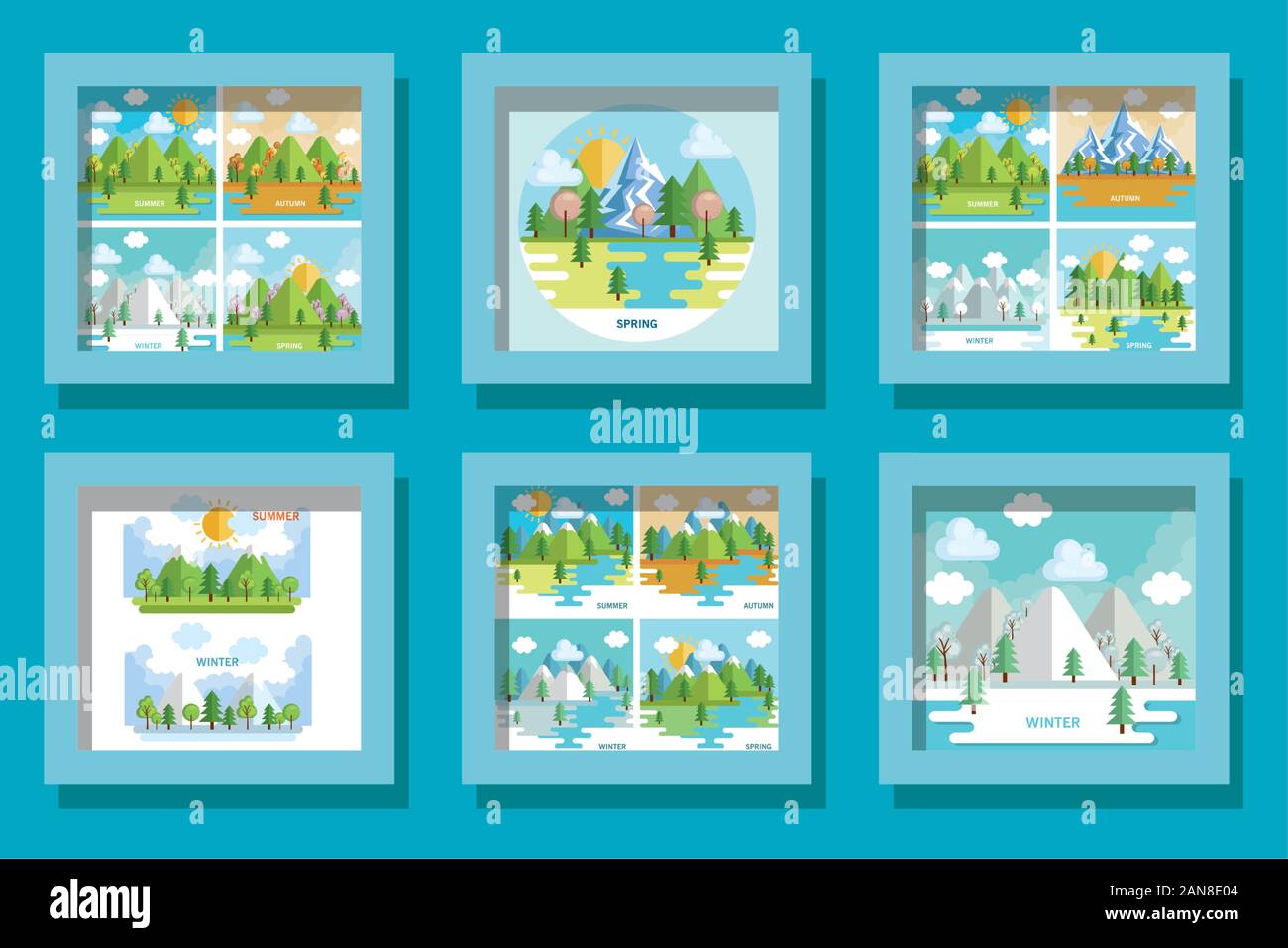 Nature and garden frames set vector design Stock Vector Image & Art - Alamy